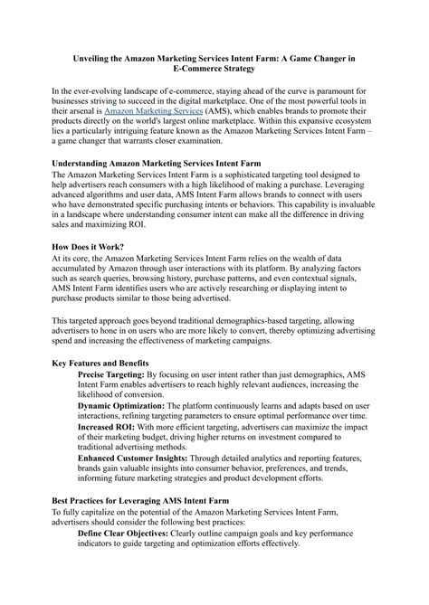 Ppt Holistic Amazon Marketing Services Agency Intent Farm