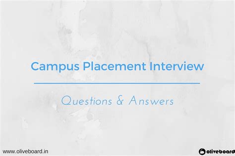 Campus Placement Questions And Answers For Freshers Oliveboard