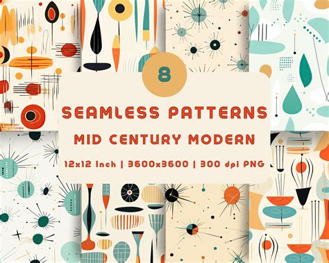 Classic Mid Century Modern Patterns A Pattern Graphic By Potatobird
