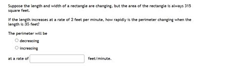 Solved Suppose The Length And Width Of A Rectangle Are Chegg