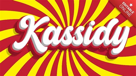 Kassidy Vintage 3d On Sunburst Background Text Effect Generator