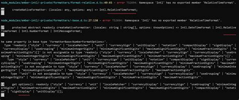 namespace intl has no exported member relativetimeformat · issue