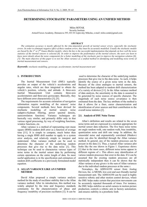 Pdf Determining Stochastic Parameters Using An Unified Method