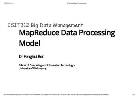 05mapreducemodel Mapreduce Model Isit312 Big Data Management