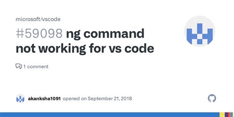 Ng Command Not Working For Vs Code · Issue 59098 · Microsoftvscode