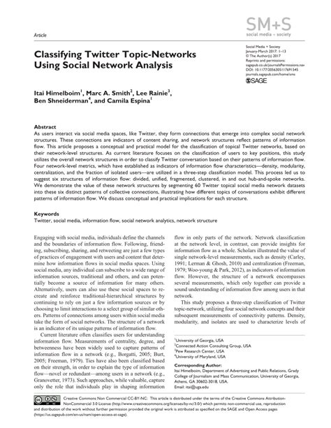 pdf classifying twitter topic networks using social network analysis