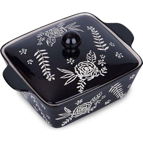 Laifucam Ceramic Oval Casserole Dish With Lid For Oven Baking Roasting