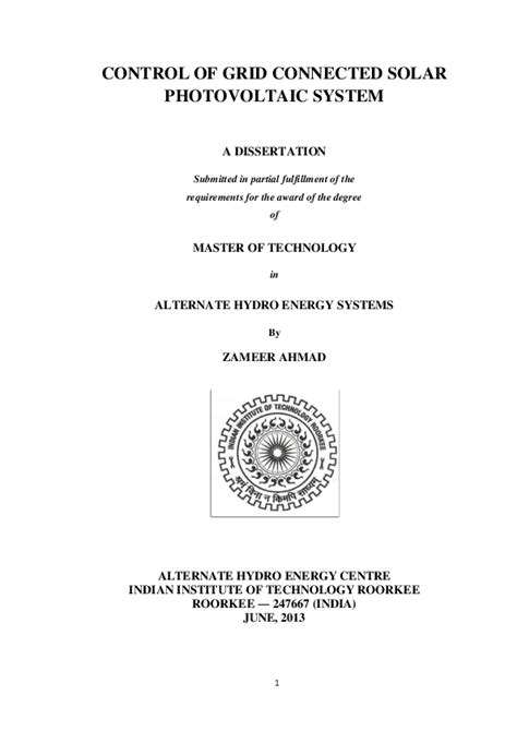 Pdf Control Of Grid Connected Solar Photovoltaic System