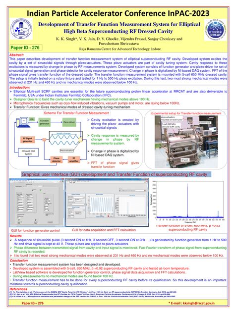 Pdf Indian Particle Accelerator Conference Inpac 2023 Development Of