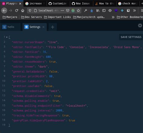 Support For Customizing Editor Font Weight In The Graphql Playground