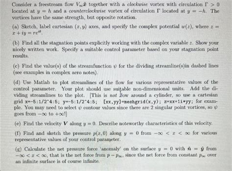 Solved Consider A Freestream Flow Vx Together With A Chegg Com