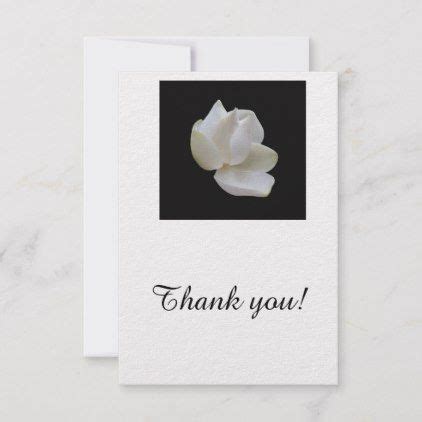 Thank You Card Blank With White Magnolia Flower Zazzle Flower
