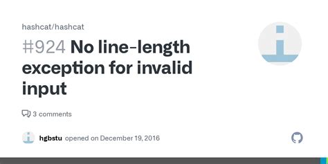 No Line Length Exception For Invalid Input · Issue 924 · Hashcat