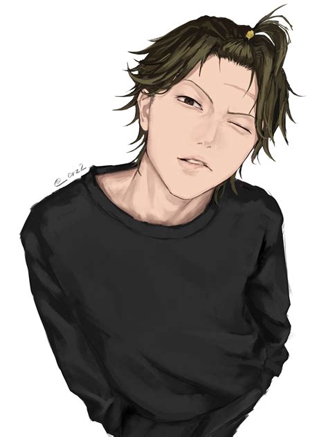 Ino Takuma Jujutsu Kaisen Absurdres Highres Babe Artist Name Biting Own Lip Black Pants