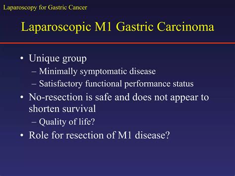 Laparoscopy For Gastric Cancer Ppt