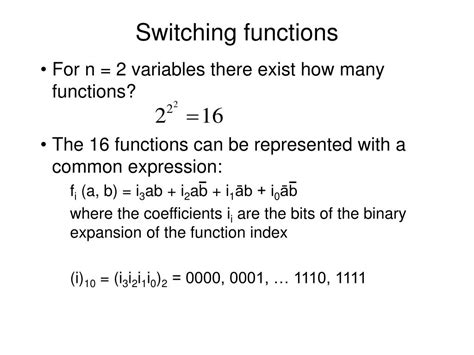 Ppt Switching Functions Powerpoint Presentation Free Download Id
