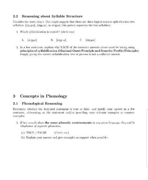 2 2 Reasoning About Syllable Structure Consider The