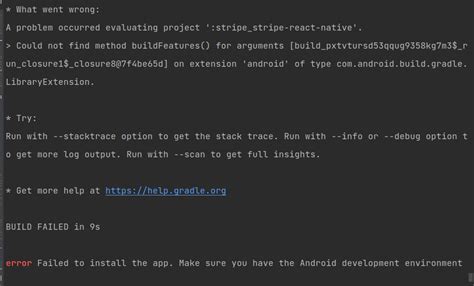 android build is failing · issue 203 · stripe stripe react native · github