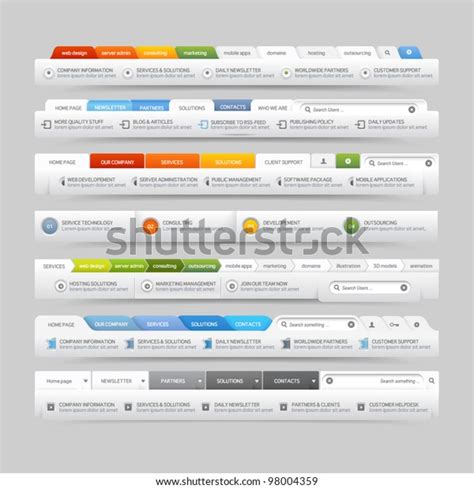 web site design template navigation elements stock vector royalty free