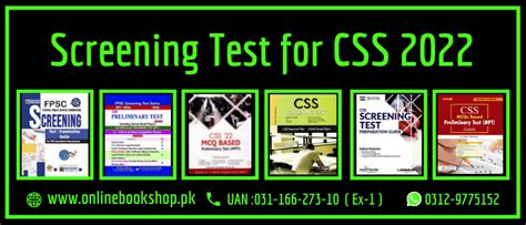 Screening Test For Css 2022 Online Book Shoppk Pakistans No1