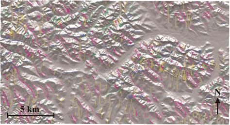 Image Of Shaded Monferrato Dtm With Lineaments Extracted By Curvatool