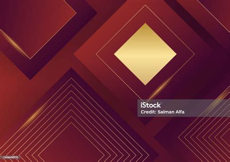 프리젠 테이션 디자인을위한 골드 빛나는 요소 장식어두운 빨간색 그라데이션 배경 배너 포스터 커버 템플릿 배경 등에 대한 벡터 일러스트레이션 3차원 형태에 대한 스톡 벡터