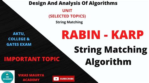 Rabinkarp String Matching Algorithm String Matching Part 5 Youtube