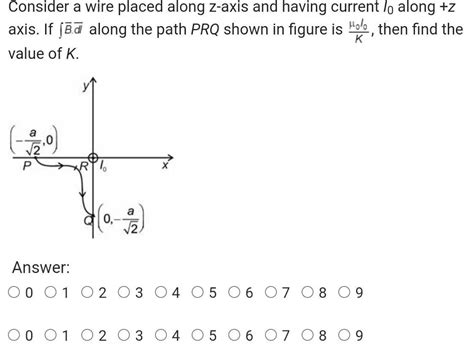 [answered] consider a wire placed along z axis and having current lo