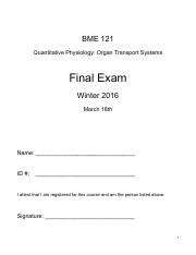 BME Final Pdf BME Quantitative Physiology Organ Transport Systems