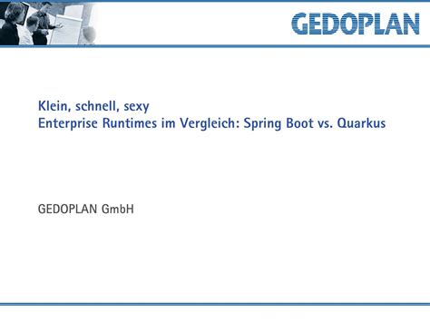 klein schnell sexy enterprise runtimes im vergleich spring boot vs
