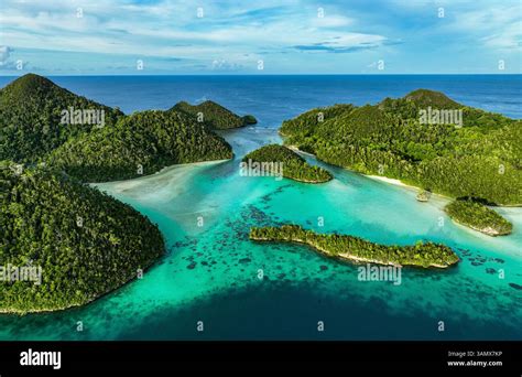 Aerial View Of Beautiful Tropical Islands And Turquoise Lagoon With