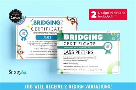 Editable Girl Scout Bridging Certificate Canva Template Digital