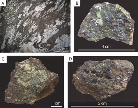 Selected Mineralization Styles At Sala Mine A Ductile Deformed