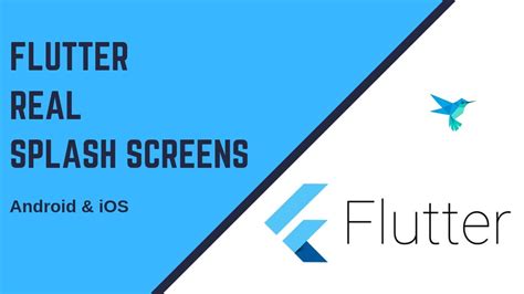 Flutter 2019 Real Splash Screens Tutorial Youtube