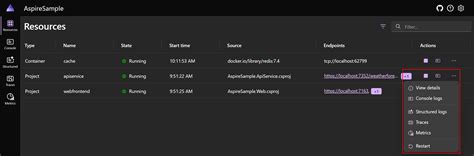 Net Net Aspire 대시보드 살펴보기 Net Aspire Microsoft Learn