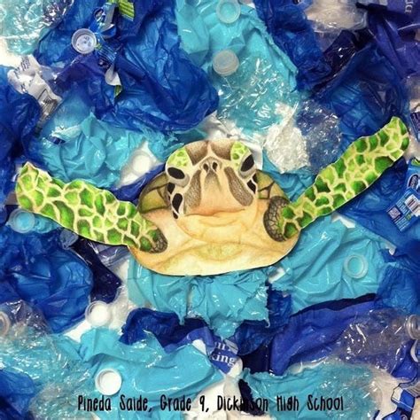 Artistic Sea Turtle A Powerful Message On Ocean Pollution