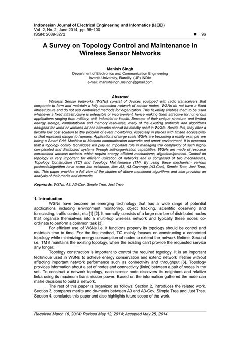 A Survey On Topology Control And Maintenance In Wireless Sensor Networks Pdf
