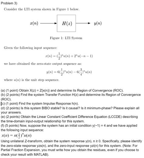 Solved Problem 3 Consider The Lti System Shown In Figure 1