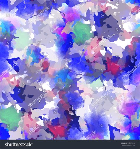 Seamless Pattern Blots Blobs Stylized Camouflage Stock Illustration