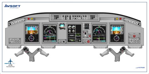 Embraer E170 Cockpit Poster Avsoft Aviation Training Courses For