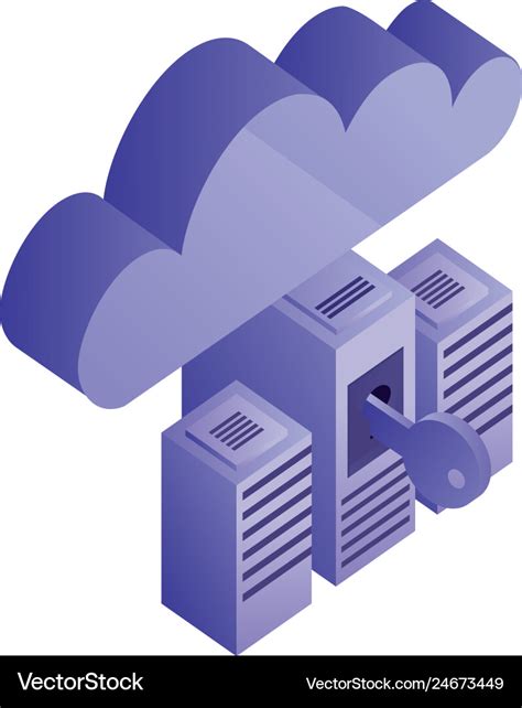 Cyber Security Database Server Cloud Computing Vector Image
