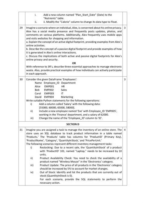 cbse class 12 informatics practices question paper 2024 available pdf