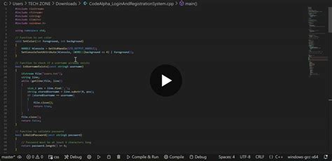 Codealpha Internship Cplusplus Loginsystem Sana Zahra