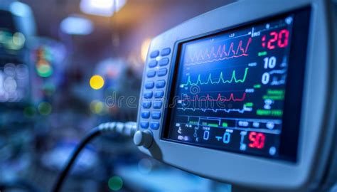 Close Up Examination Of Biomedical Device Monitoring Vital Signs For Precise Health Monitoring