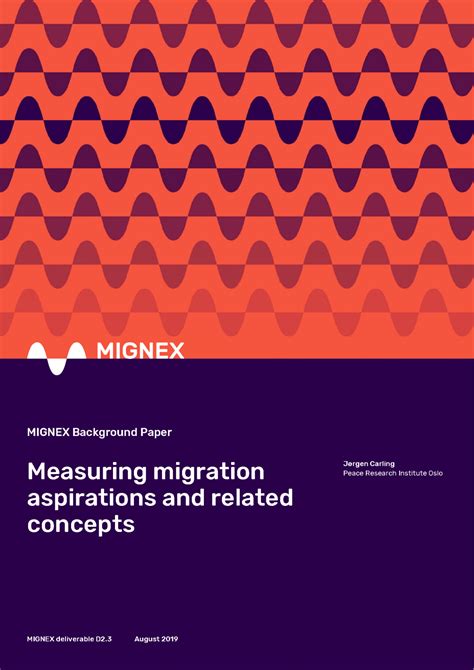 Measuring Migration Aspirations And Related Concepts Mignex
