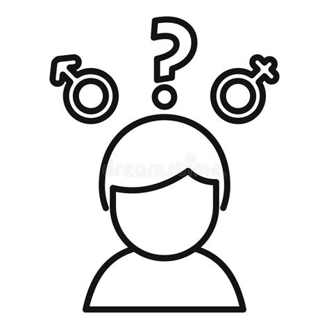 Gender Identity Question Icon Outline Vector Move Support Stock Vector