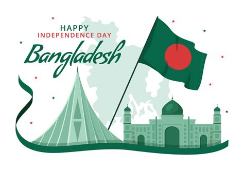 Happy Independence Day Of Bangladesh On March 26th Illustration With