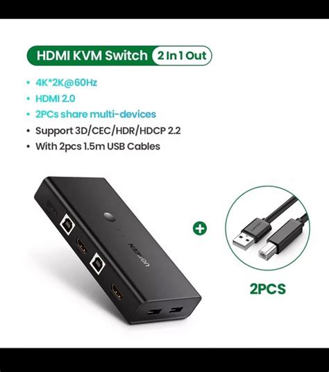Ugreen Kvm Switch In Out Display Computers Tech Parts Accessories Cables Adaptors