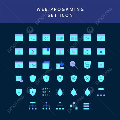 Hình ảnh Bộ Biểu Tượng Thiết Kế Theo Phong Cách Phẳng Cho Lập Trình Web