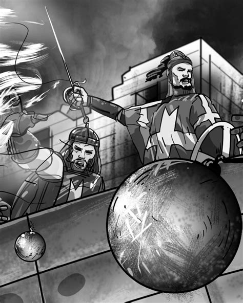 Knights Throwing Bombs And Fire Rings Storyboard Sequence Storyboard